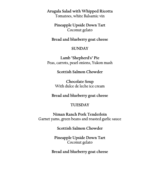 Dinner Menu – Bistro 45